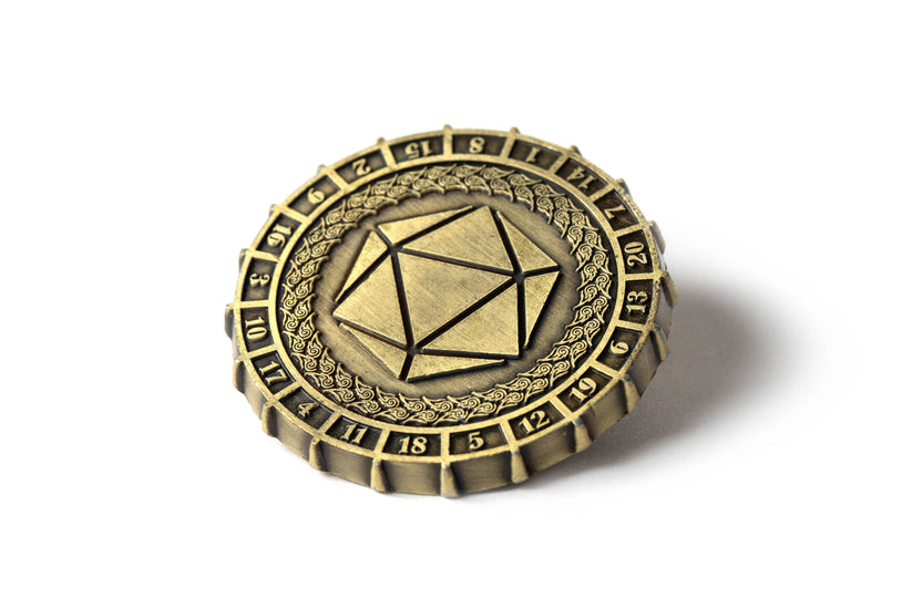 Metallic Dice Games Metal d20 Spinner – giftpocalypse